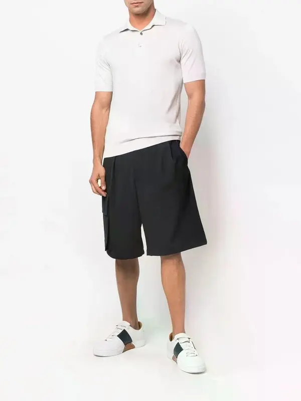DELL'OGLIO Cotton Short-sleeve Polo Shirt - Grey