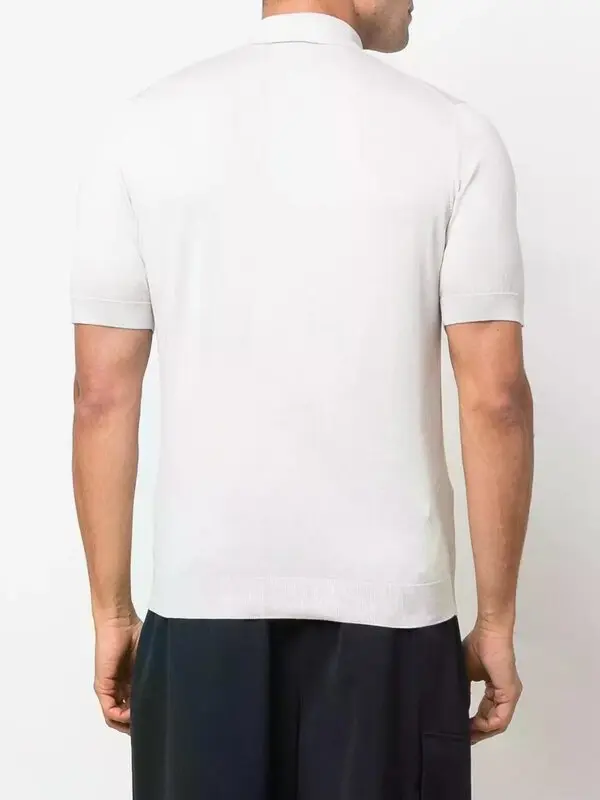 DELL'OGLIO Cotton Short-sleeve Polo Shirt - Grey