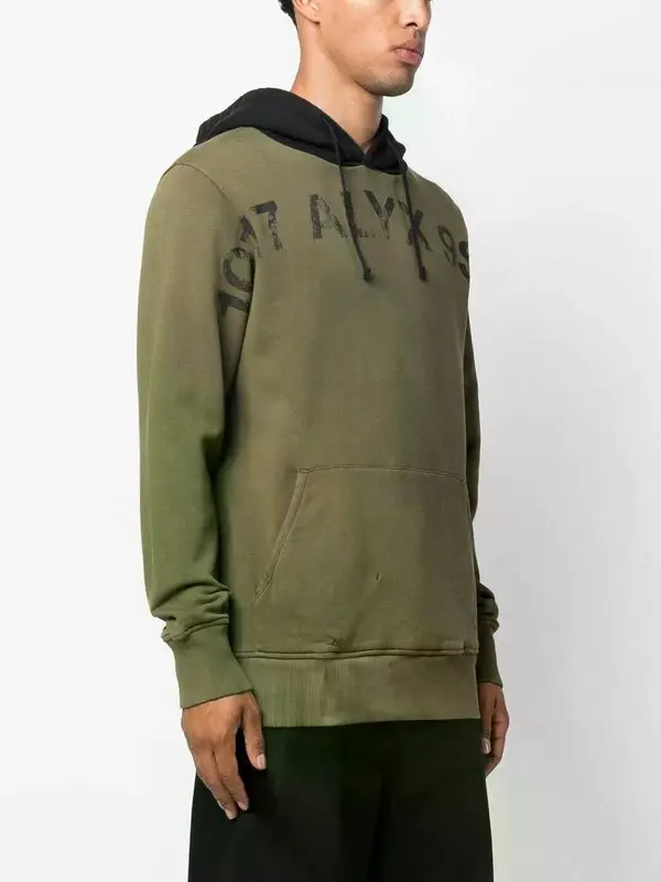 1017 Alyx 9sm Logo Print Cotton Hoodie - Green
