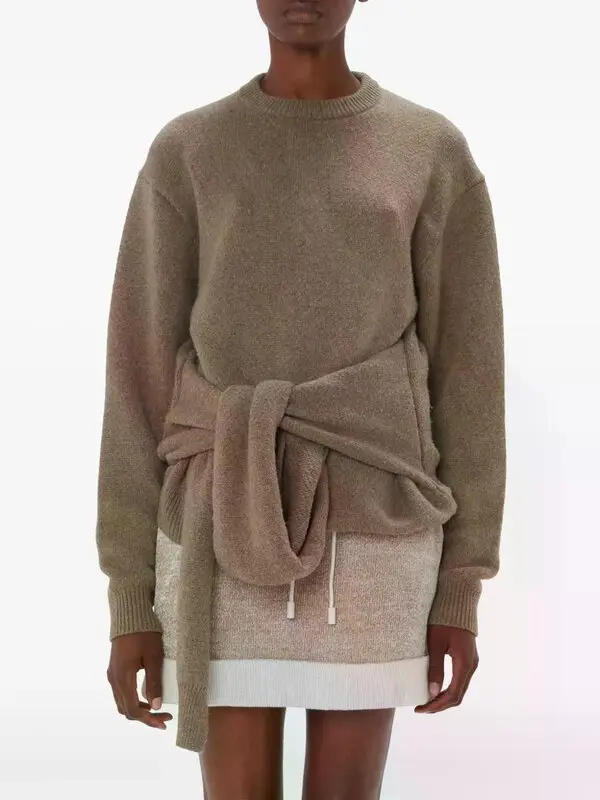 JW Anderson Tie-front Knit Sweater - Neutrals
