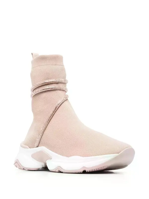 Rene Caovilla Embellished Sock-ankle Sneakers - Neutrals