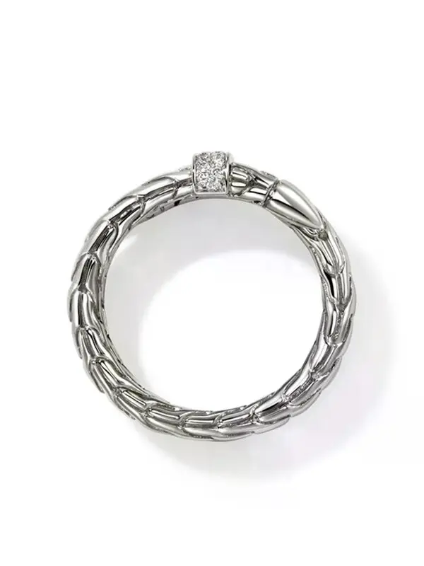 John Hardy Sterling And Diamond Spear Ring