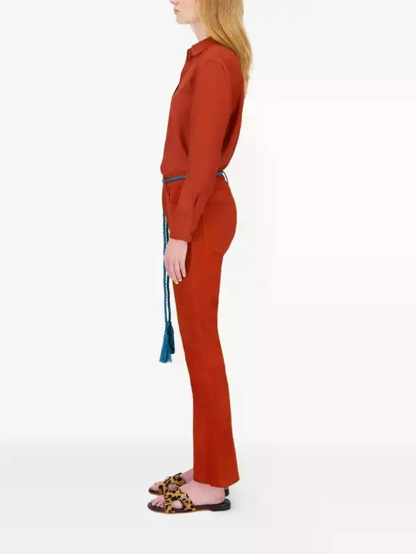PAULA Suede Fla Trousers - Red
