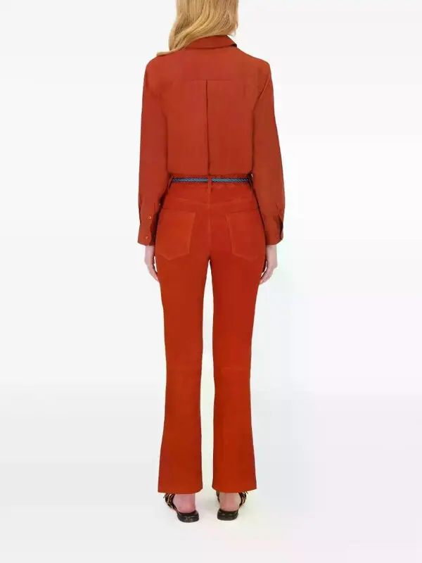 PAULA Suede Fla Trousers - Red