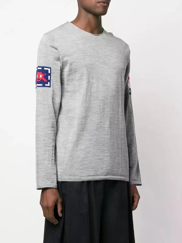 Comme Des Garçons Intarsia-knit Sweater - Grey