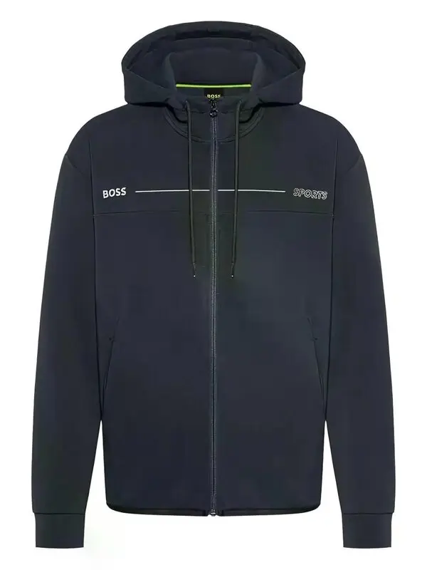 BOSS Logo-print Zip-up Hoodie