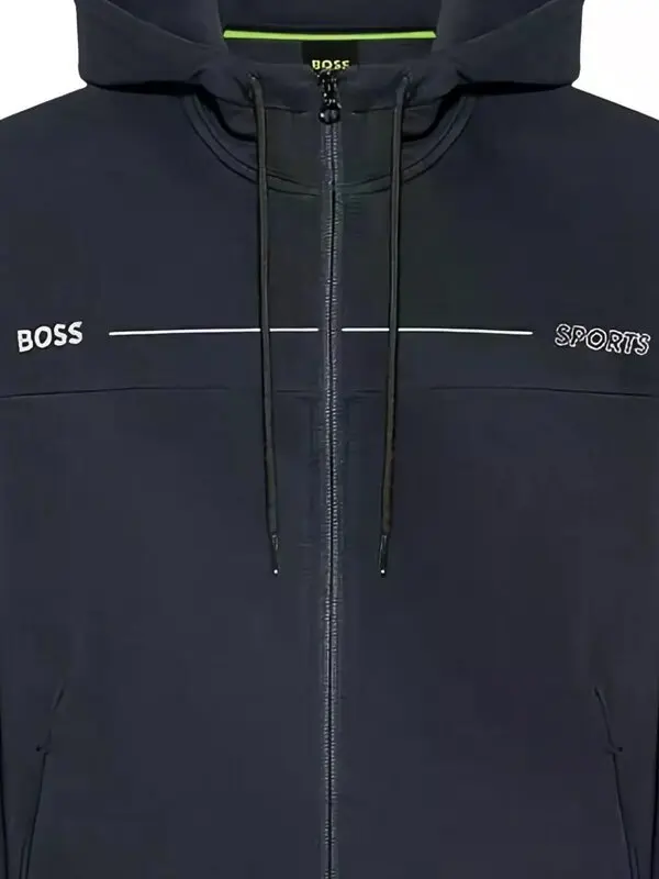 BOSS Logo-print Zip-up Hoodie