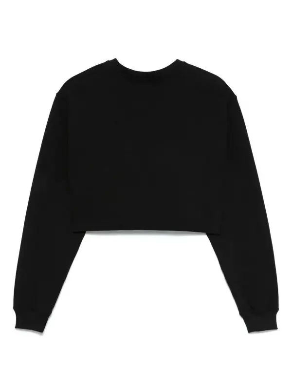 Gcds Logo Cropped Sweatshirt - Black