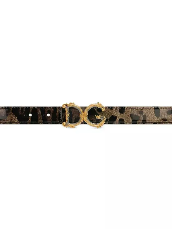 Dolce & Gabbana Leopard-print Dg Buckle Belt