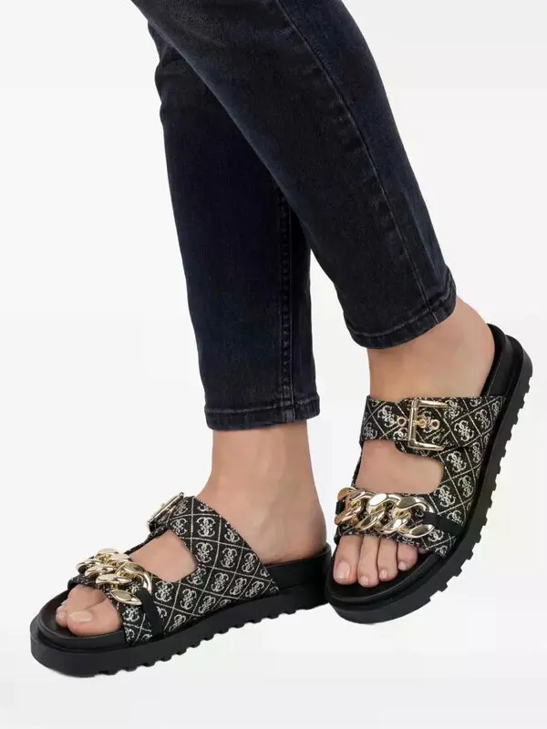 Guess Fatema Chain-link Slides With Logo Motif