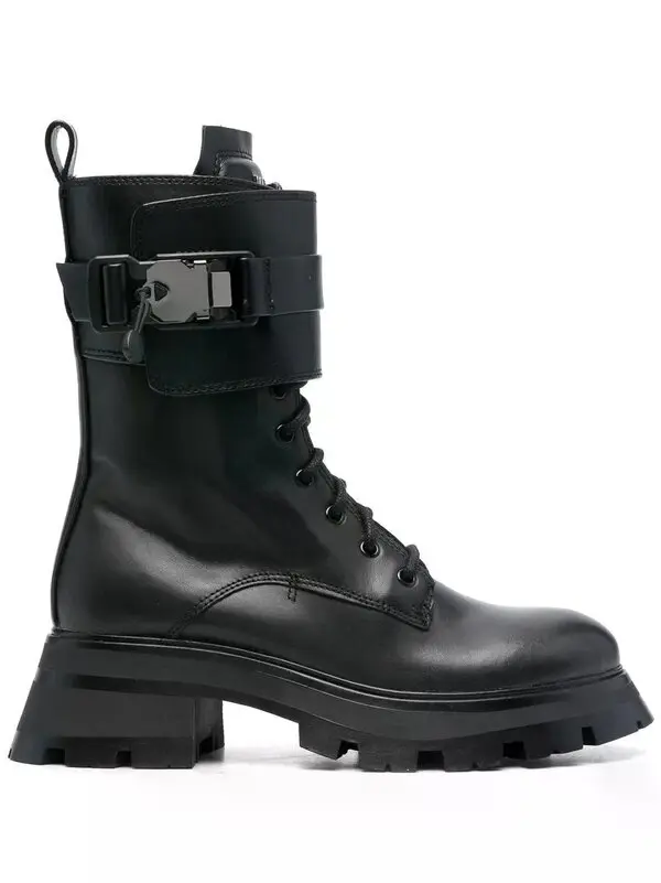 Dkny Sava Buckle-detail Combat Boots