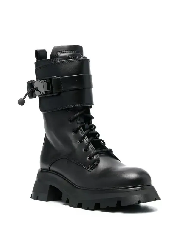 Dkny Sava Buckle-detail Combat Boots