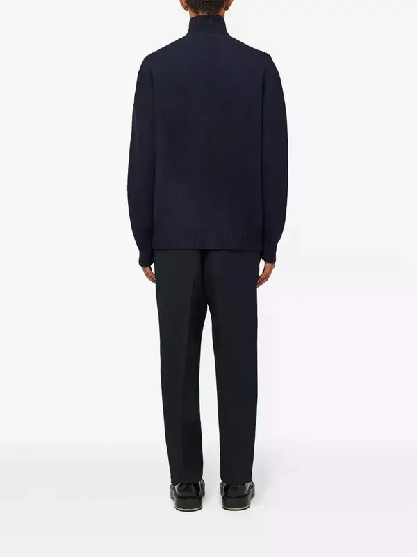 JIL SANDER Chain-link Detail Wool Jumper