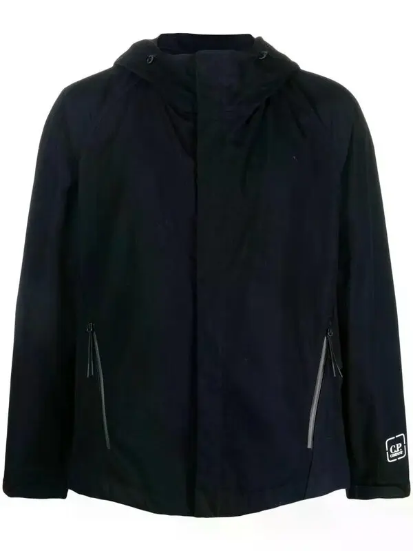 C.P. COMPANY Logo Patch Zipped Hooded Jacket