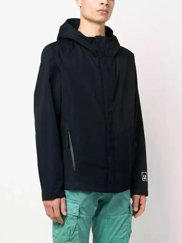 C.P. COMPANY Logo Patch Zipped Hooded Jacket