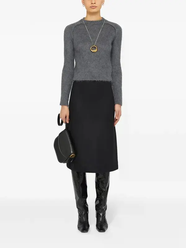 JIL SANDER Brushed-finish Virgin Wool-silk Blend Crew Neck Jumper