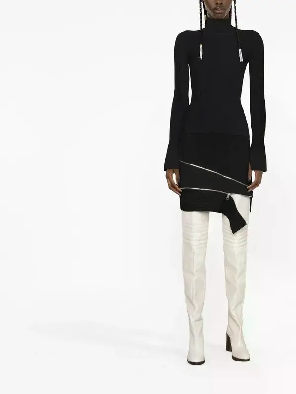ANDREĀDAMO Knitted Midi Skirt - Black