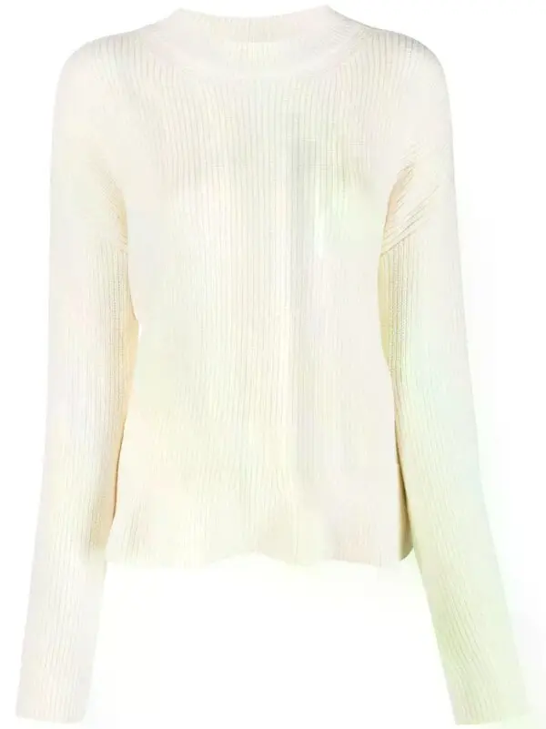 Chloé Peplum-hem Ribbed-knit Jumper - Neutrals