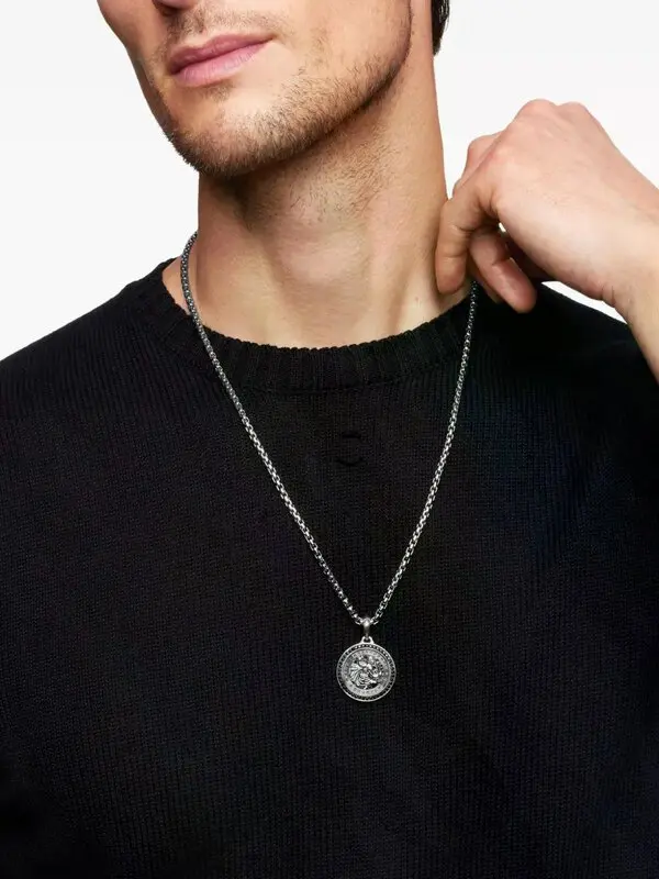 David Yurman Sterling St. Christopher Diamond Amulet