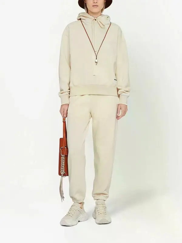 JIL SANDER Ecru Cotton Jersey Sweatpants - Neutrals