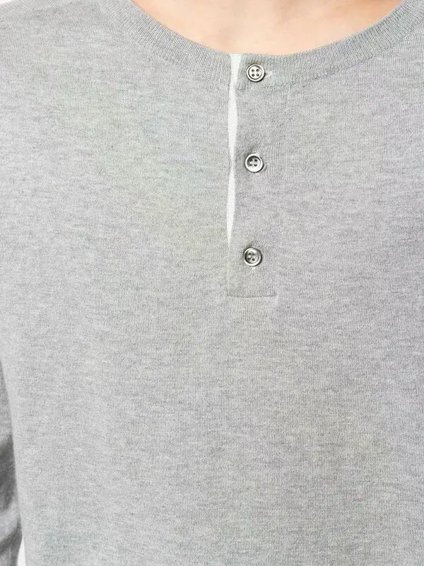 N.peal Cotton-cashmere Blend Crew Neck Henley Sweater