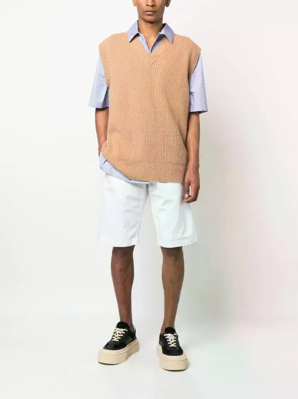 MAISON MARGIELA V-neck Ribbed-knit Vest