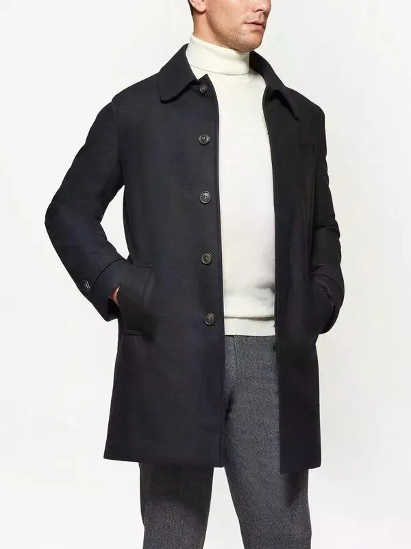 NORWEGIAN WOOL Down-lined Wool Coat - Black