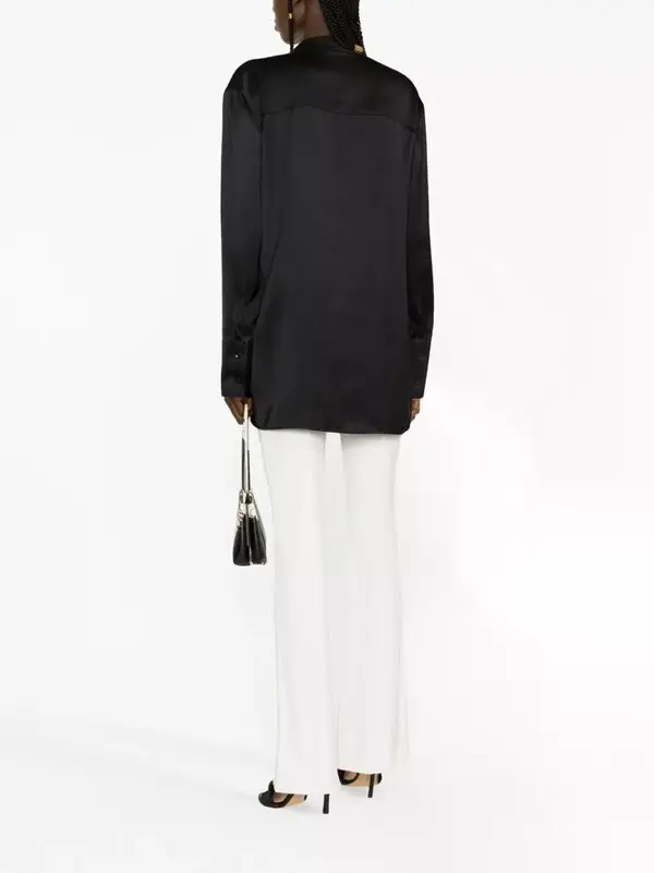 JIL SANDER Pussy-bow Silk-satin Blouse