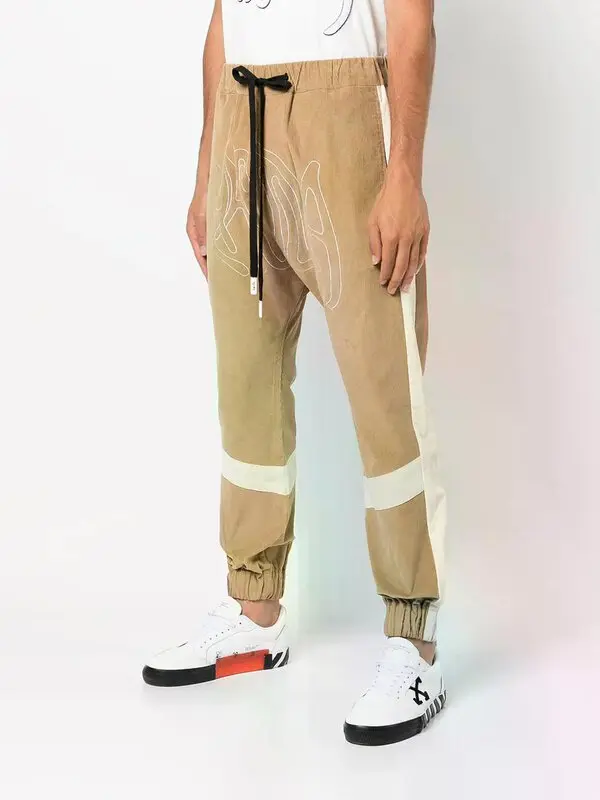 HACULLA. Embroidered-logo Ribbed Drop-crotch Pants