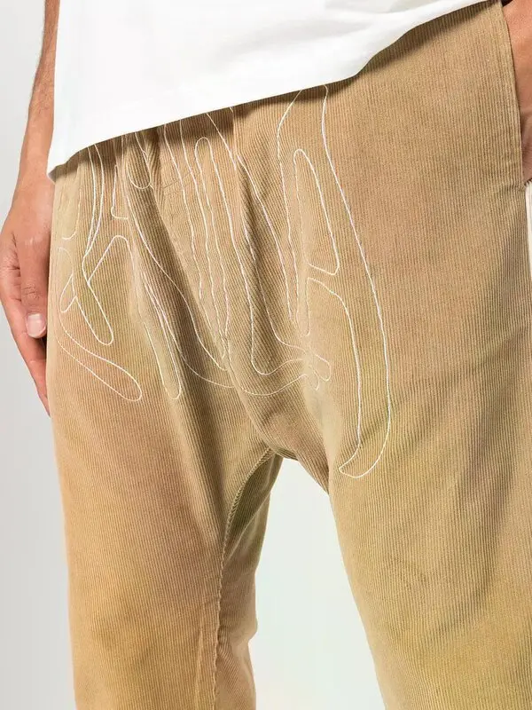 HACULLA. Embroidered-logo Ribbed Drop-crotch Pants