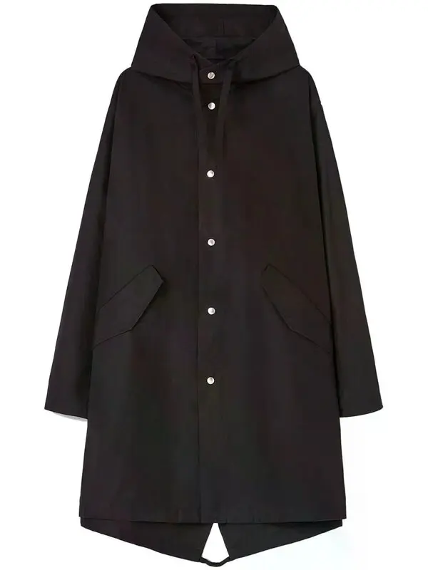 JIL SANDER Logo Print Hooded Parka - Black