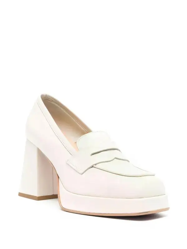VAMSKO Greta Leather Block Heel Pumps
