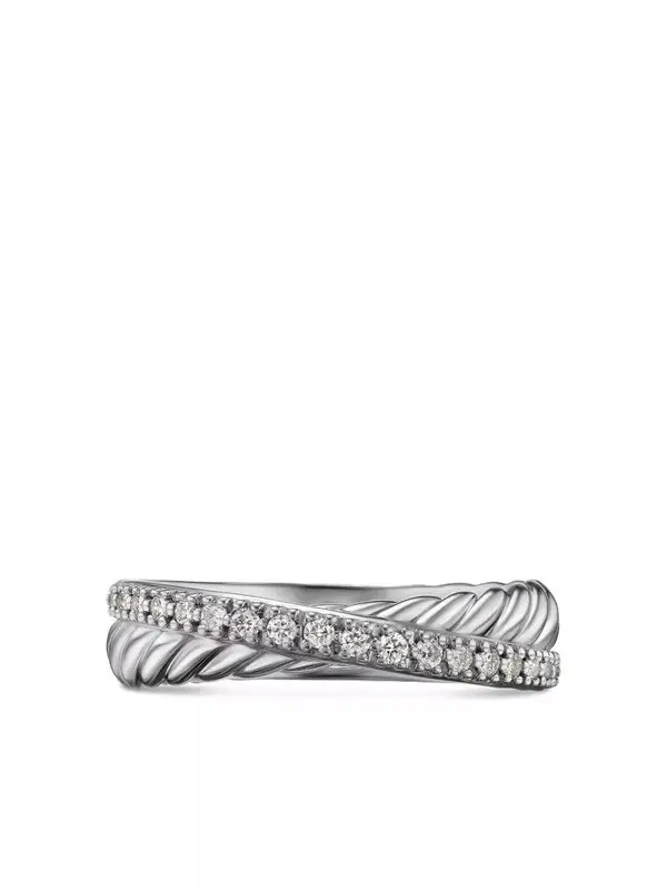 David Yurman Sterling Crossover Cable Diamond Ring