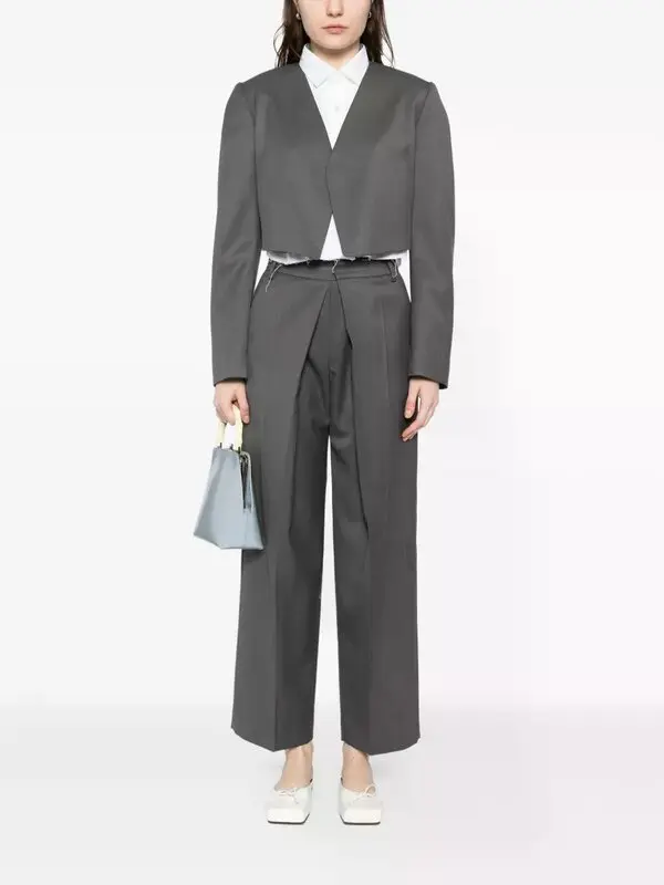 LOW CLASSIC Collarless Cropped Jacket