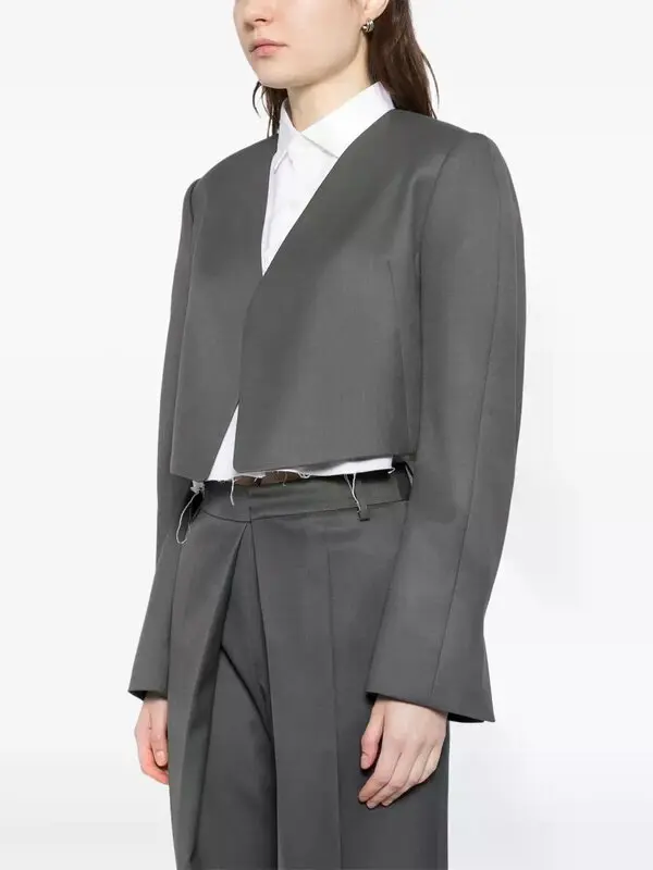 LOW CLASSIC Collarless Cropped Jacket