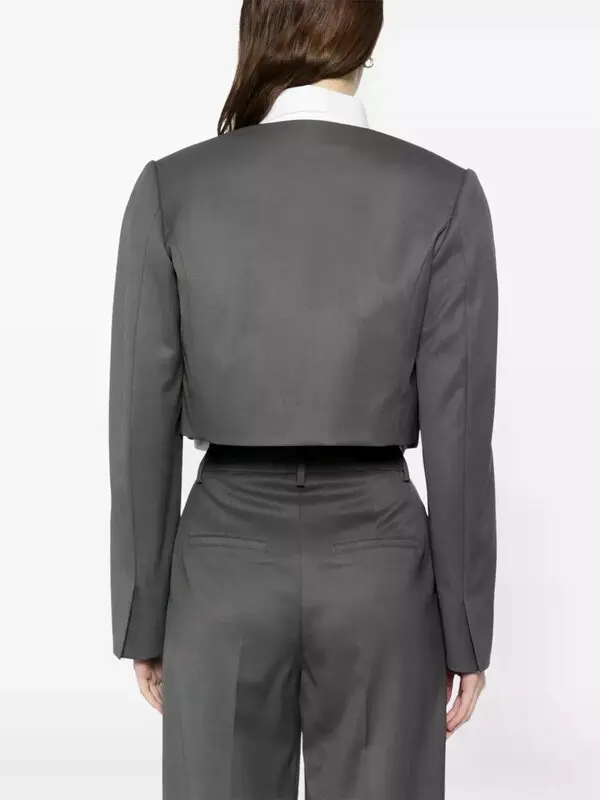 LOW CLASSIC Collarless Cropped Jacket