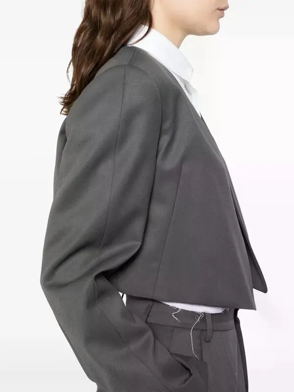 LOW CLASSIC Collarless Cropped Jacket