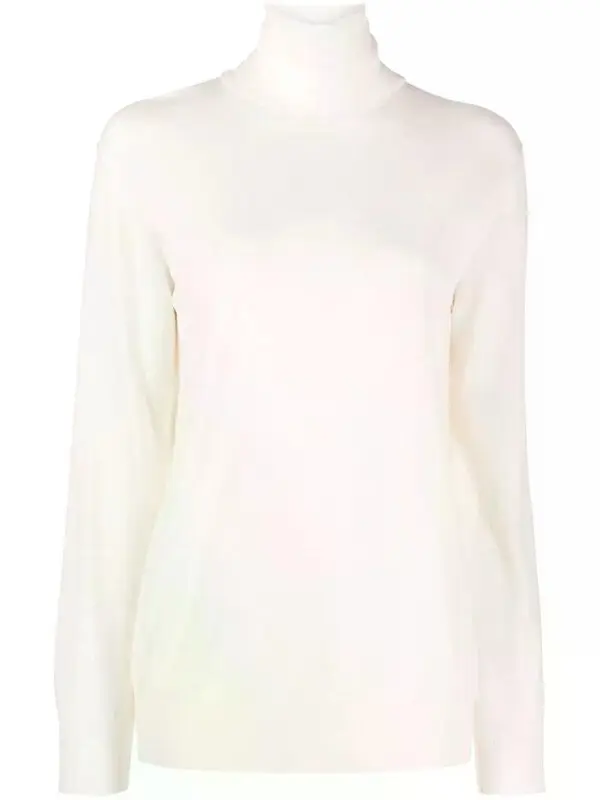 JIL SANDER Roll Neck Wool Jumper - Neutrals