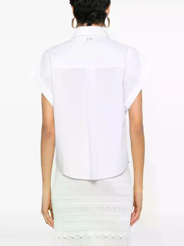 TWINSET Poplin Shirt With Pleat Detailing And Turn-up Cuffs
