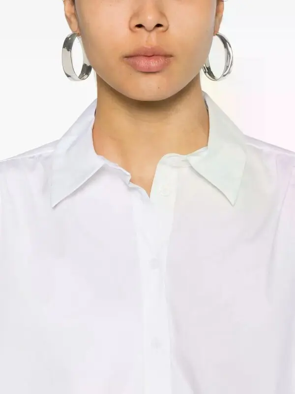 TWINSET Poplin Shirt With Pleat Detailing And Turn-up Cuffs
