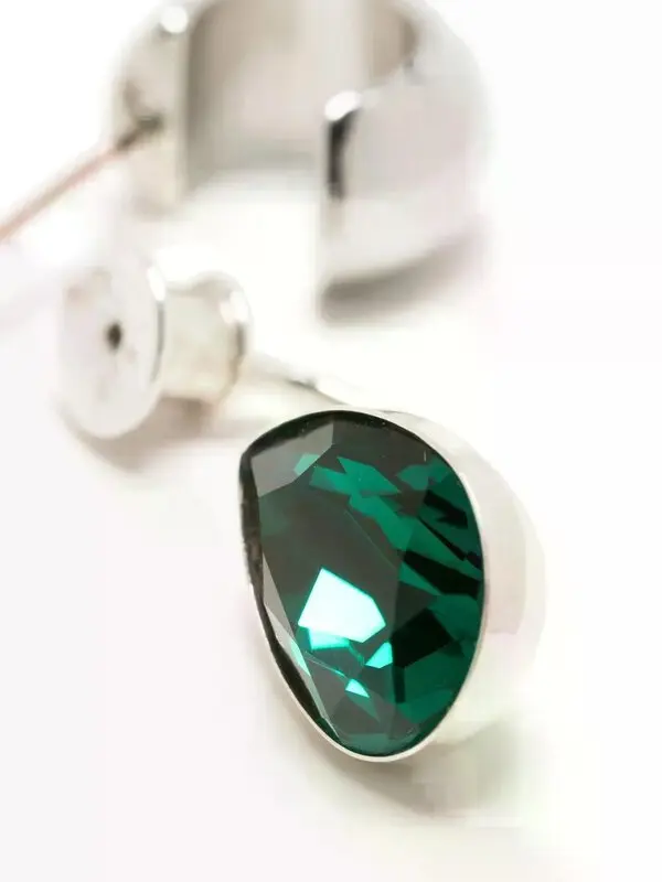 Mounser Gemini Hoop Earring With Emerald Gemstone Pendant