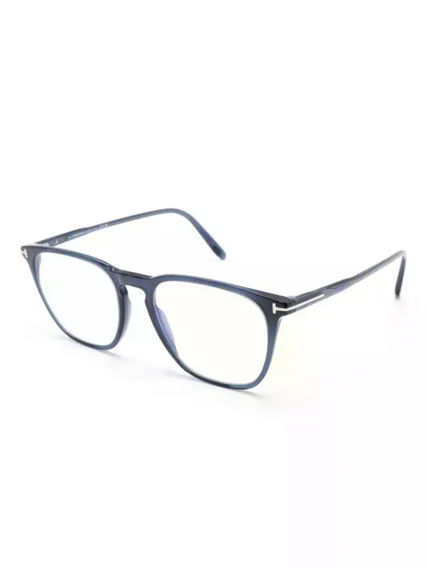 TOM FORD Navy Acetate Wayfarer Frame Eyeglasses - Blue