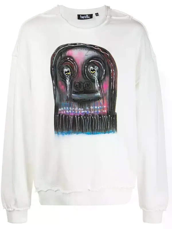 HACULLA. Graphic-print Cotton Sweatshirt - White