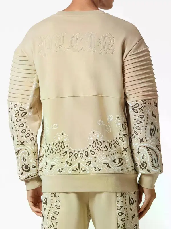 Philipp Plein Embroidered Cotton Sweatshirt With Paisley Print