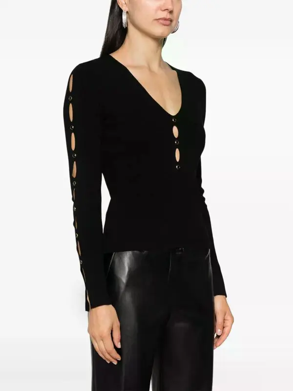 TWINSET Crystal-embellished Ribbed Top