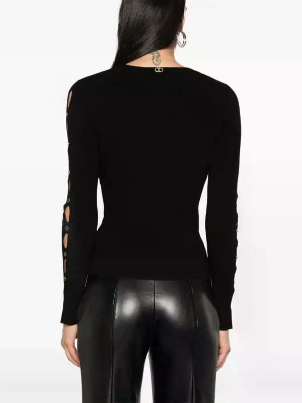 TWINSET Crystal-embellished Ribbed Top