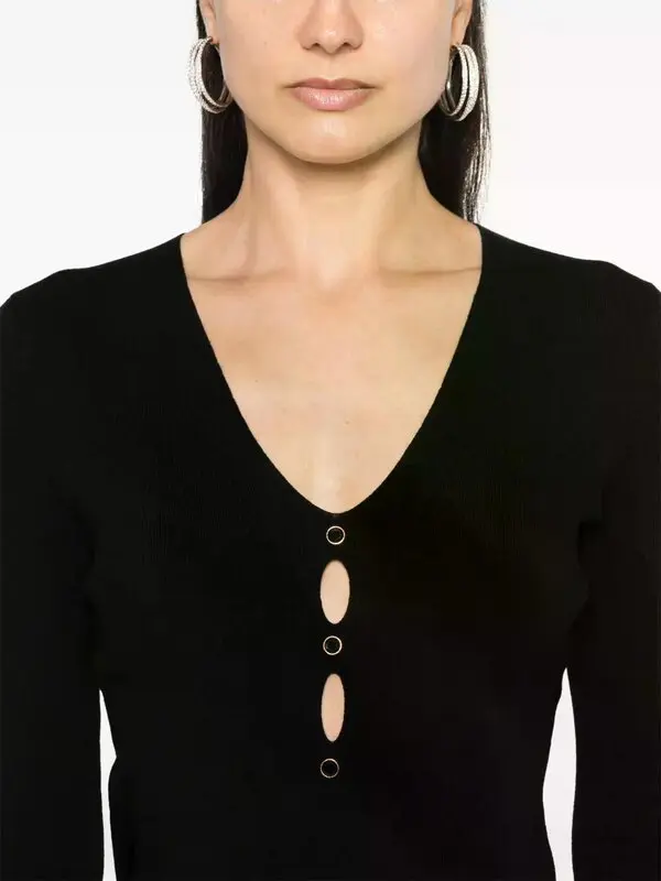 TWINSET Crystal-embellished Ribbed Top