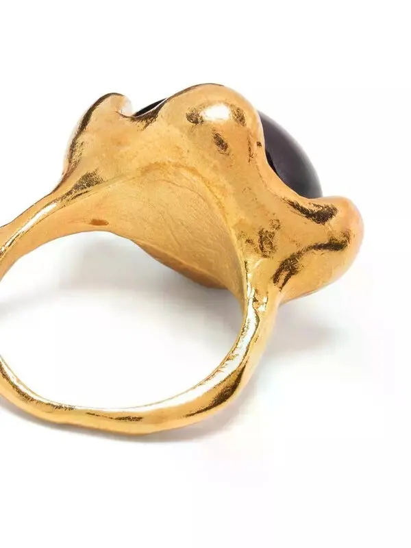 ALIGHIERI The Burning Desire' -plated Ring With Cabochon Gemstone