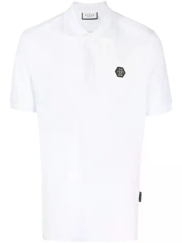 Philipp Plein Logo-patch Short-sleeve Polo Shirt - White