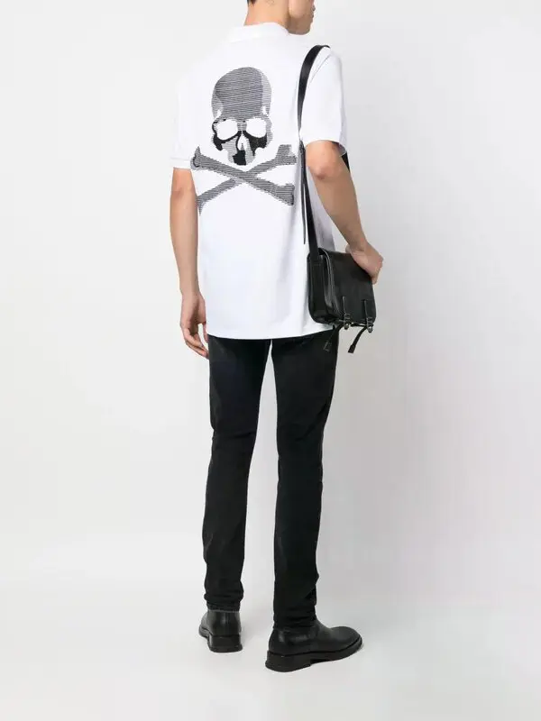 Philipp Plein Logo-patch Short-sleeve Polo Shirt - White